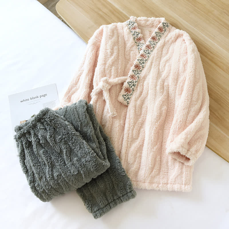 Retro Soft Fleece Pajama Set