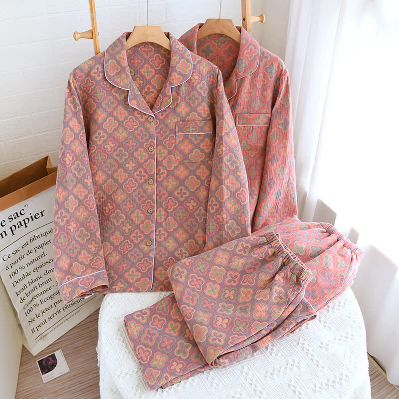 Square Patterned Pajama Set