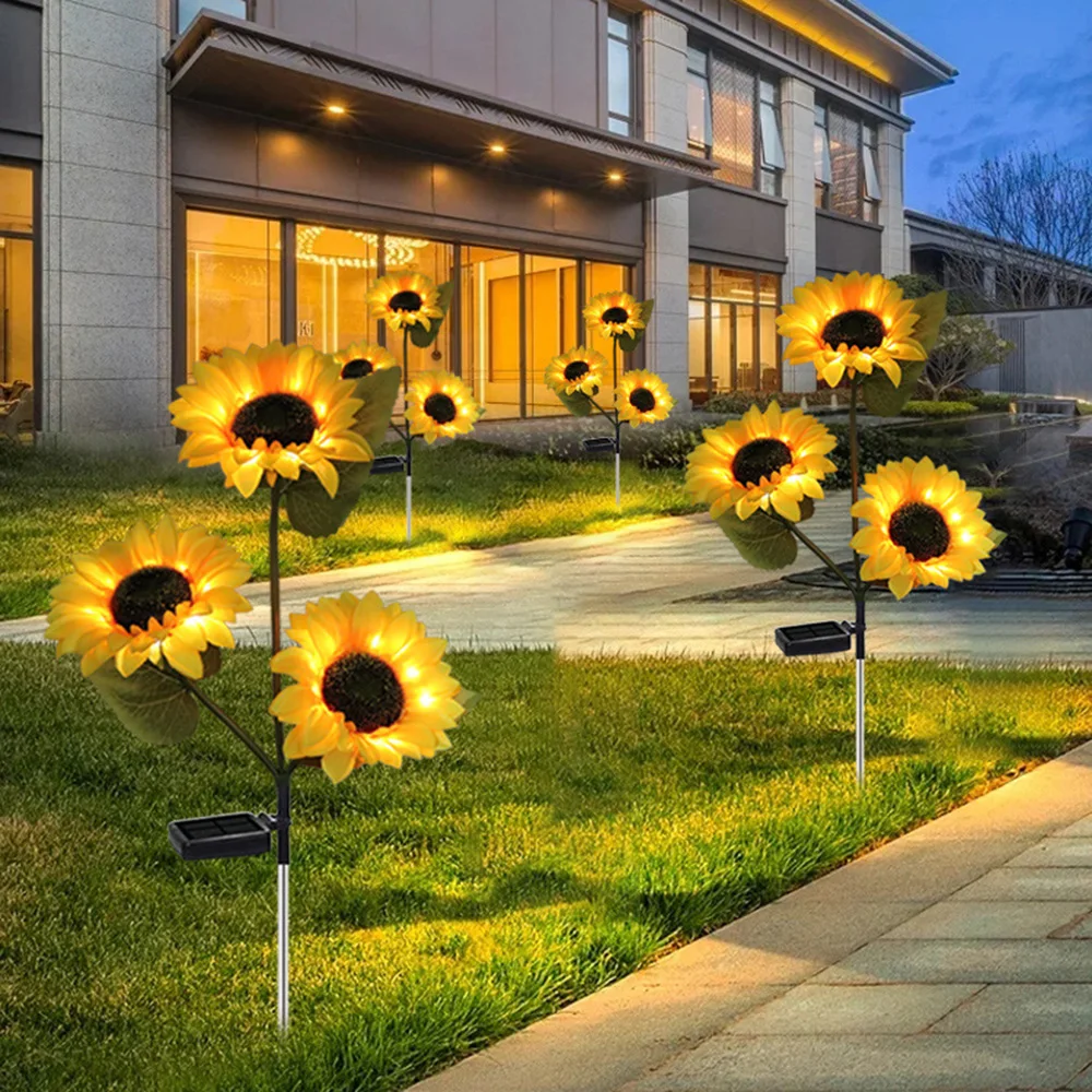 Solar Sunflower Outdoor Garden Light