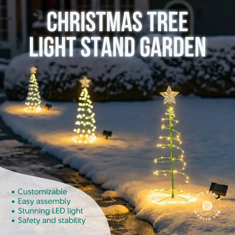 Christmas Solar Metal LED Tree Light Stand Garden