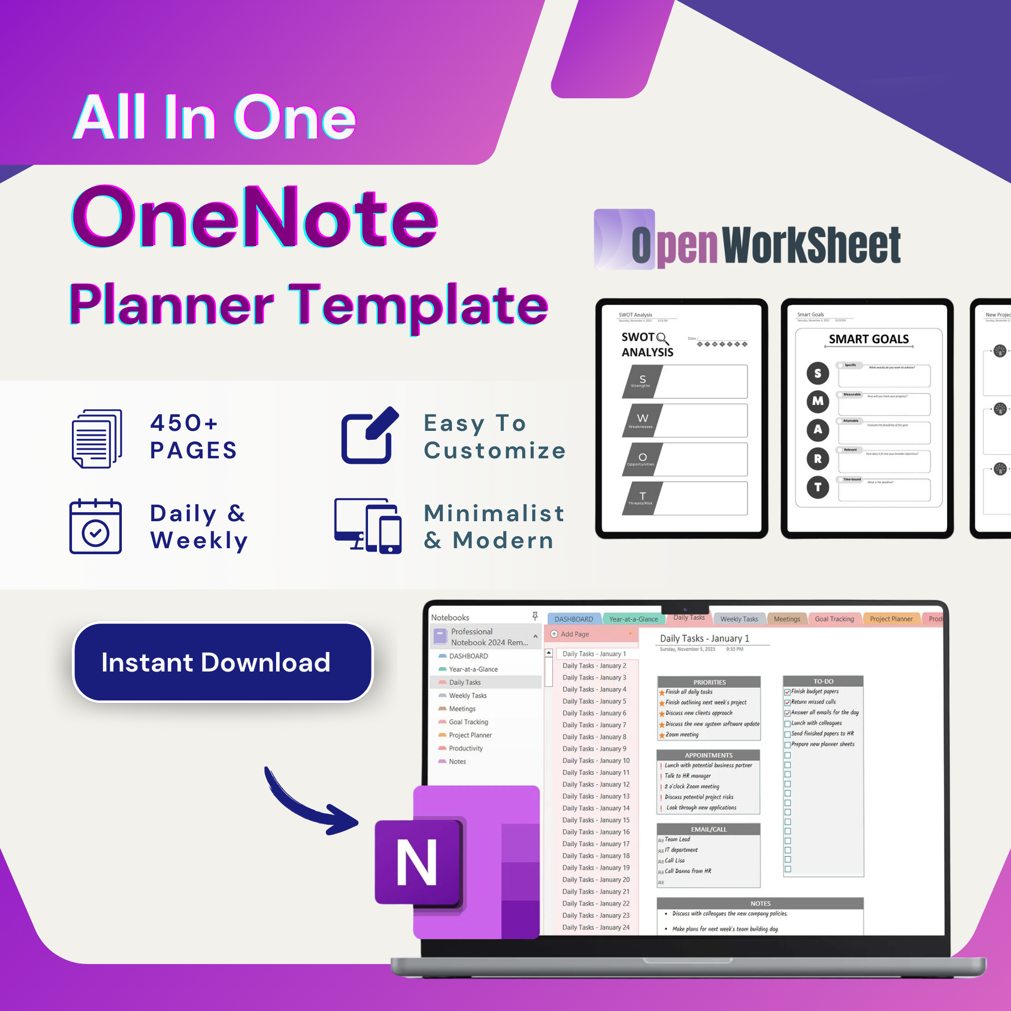 Ultimate OneNote Digital Planner Template