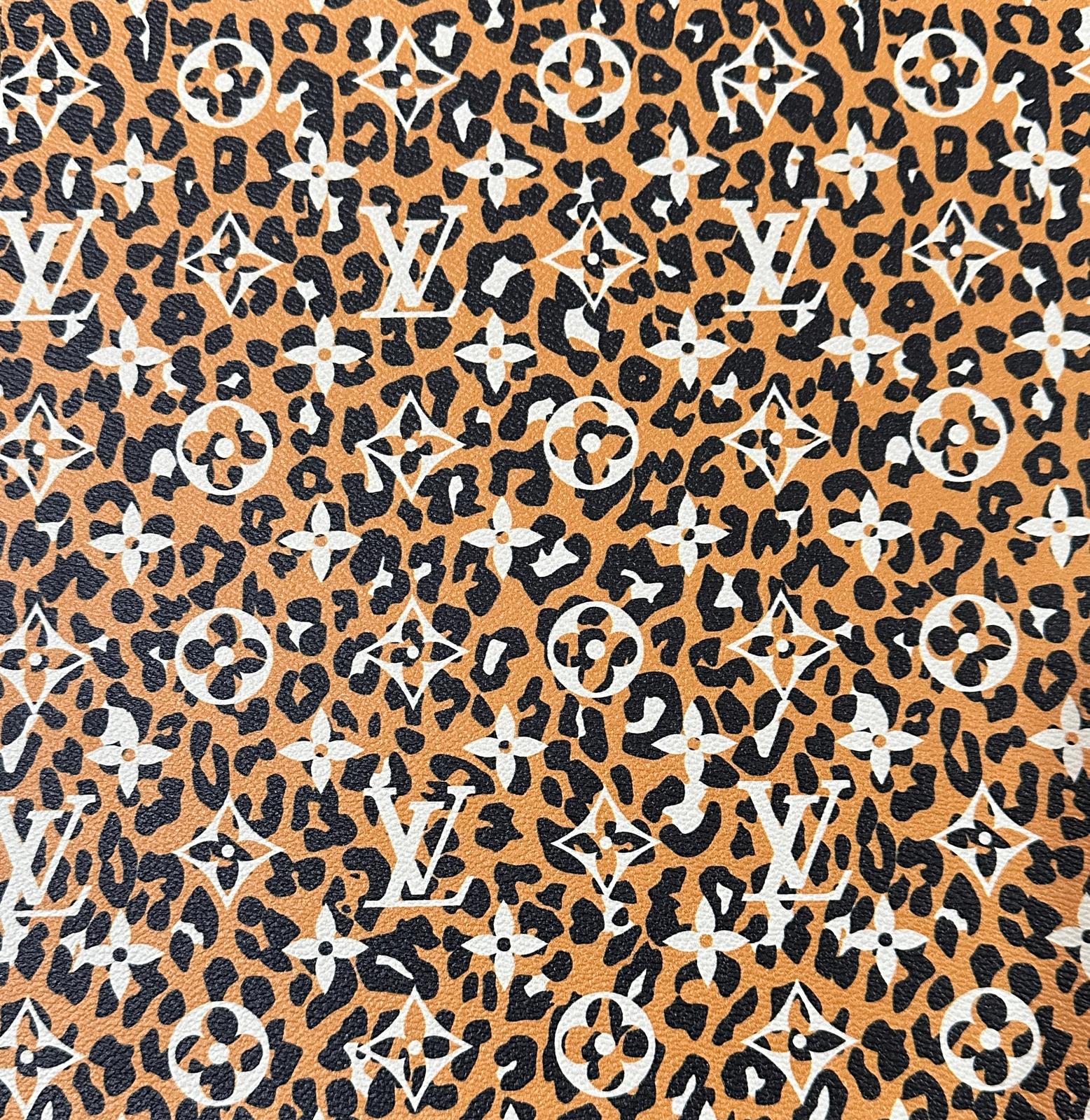Leopard LV vinyl crafting leather fabric for bag leather, shoe leather ...
